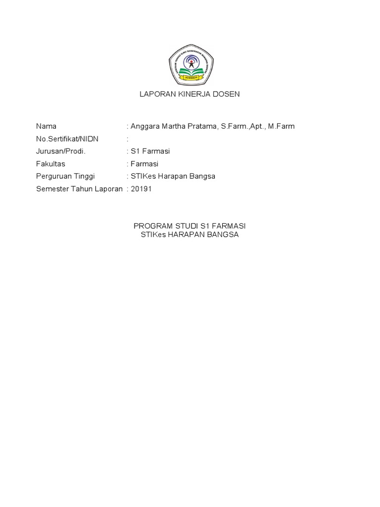 Laporan Kinerja Dosen 20191 | PDF