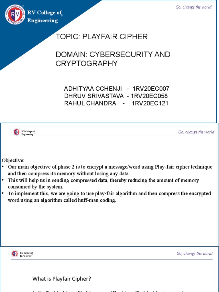 PLAYFAIR - CIPHER and Huffmann Coding | PDF | Applied Mathematics | Military Communications