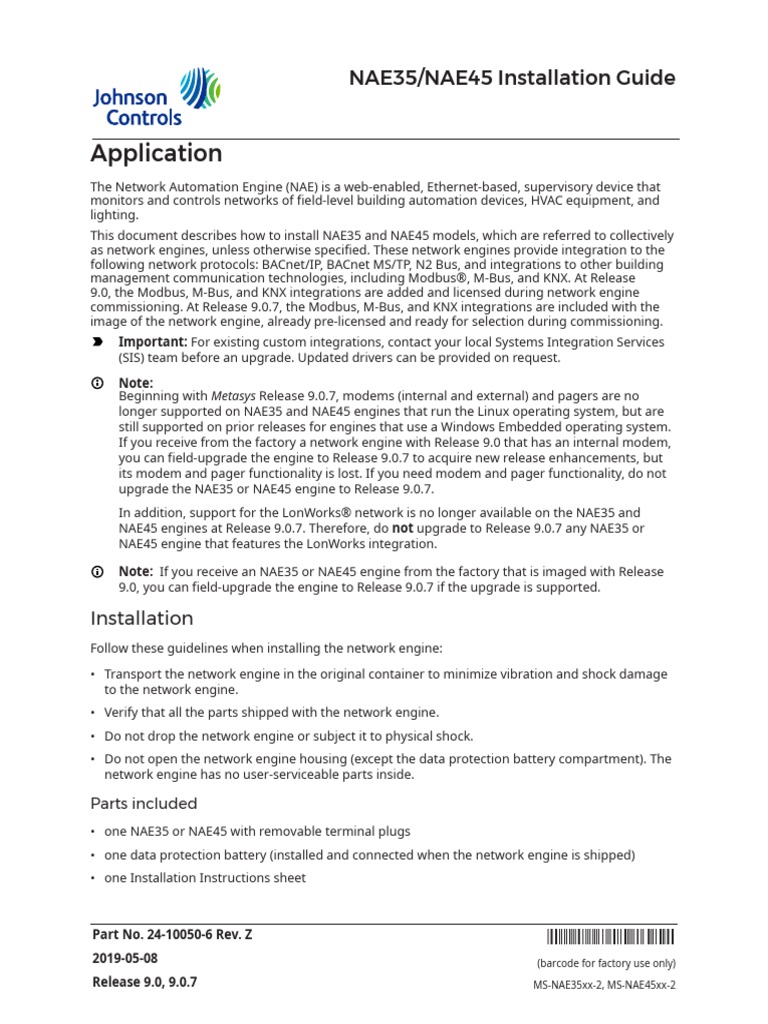 NAE35-NAE45 Installation Guide | PDF | Network Topology | Computer Network
