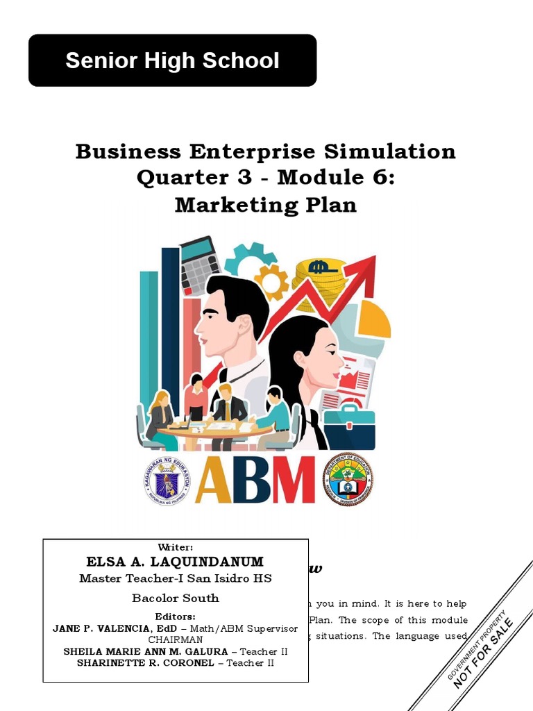 Business Enterprise Simulation Quarter 3 - Module 6: Marketing Plan ...