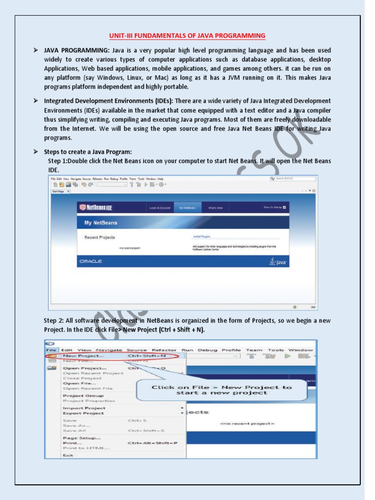 Unit III-Fundamentals of Java Programming | Download Free PDF | Method (Computer Programming ...
