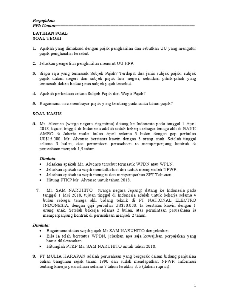Soal PPH Umum | PDF