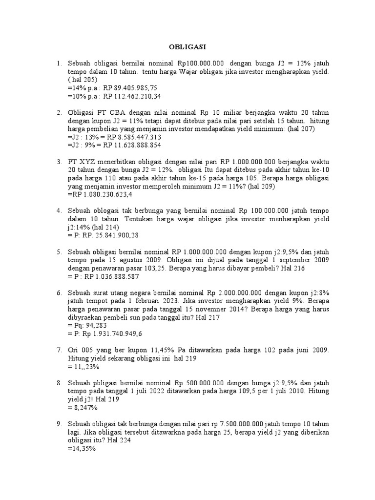 OBLIGASI | PDF | Bisnis