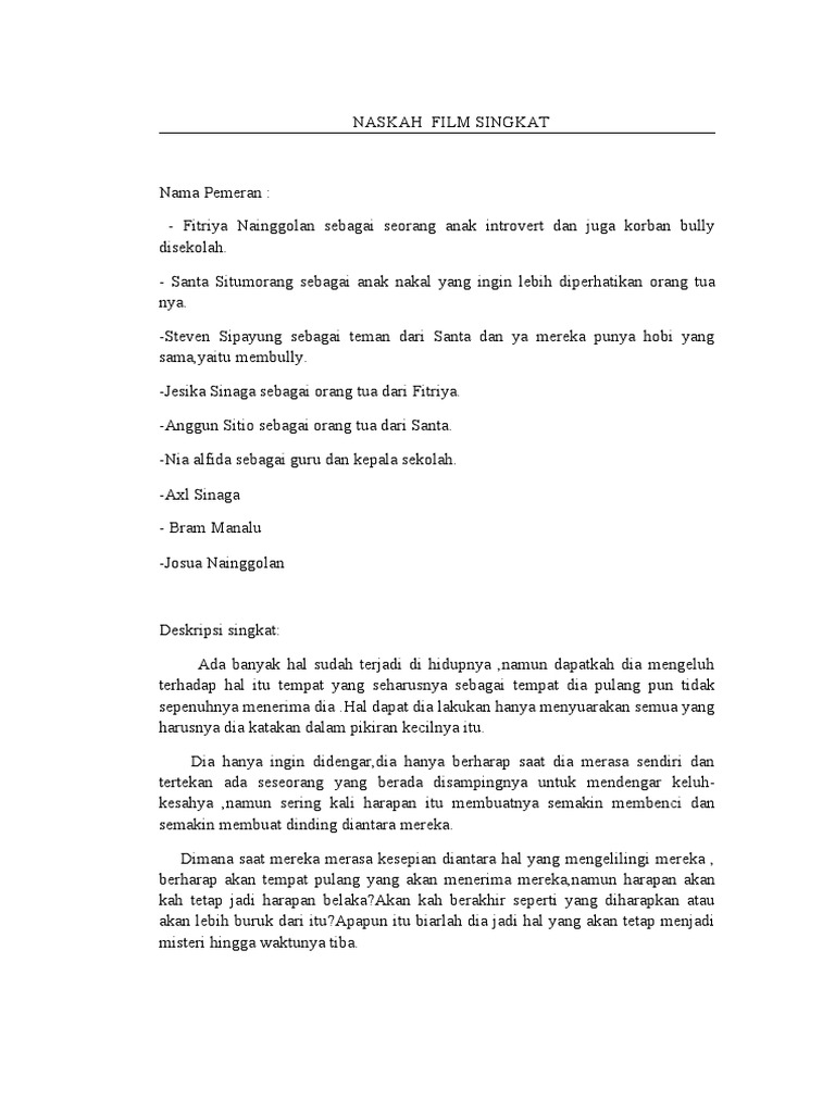 NASKAH FILM SINGKAT Kelompok Bahasa Indonesia | PDF