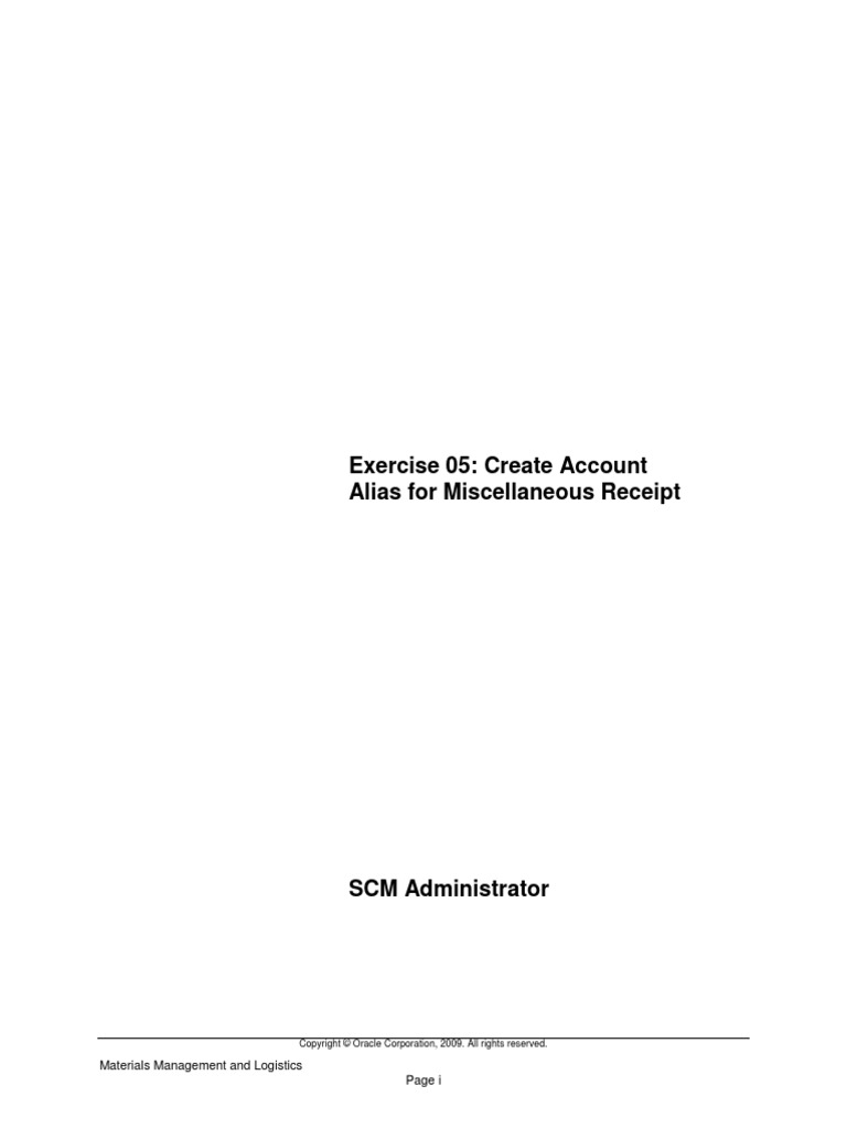 Create Account Alias For Miscellaneous Receipt Activity | PDF ...