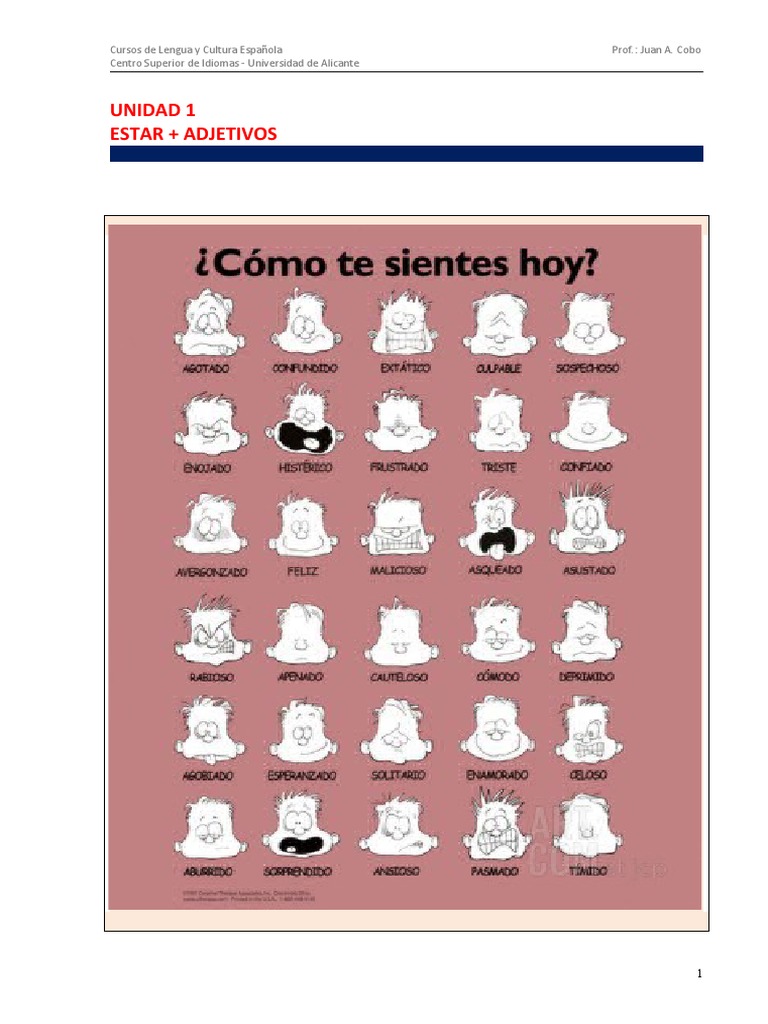 Estar + Adjetivo | PDF