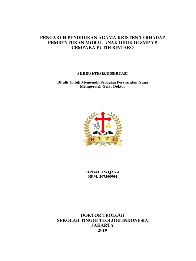 Cover Skripsi-Tesis-Disertasi STT Indonesia | PDF