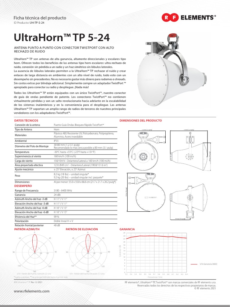 Datasheet UH TP 5 24 ESP | PDF | Antena (Radio) | Radio