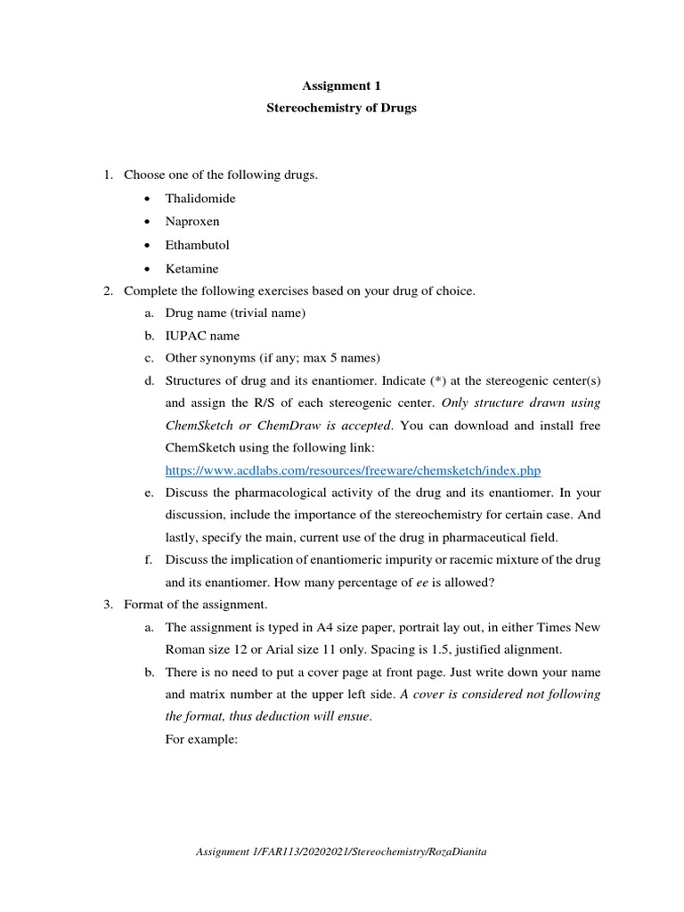 Stereochemistry Assignment Guide | PDF | Chemistry | Stereochemistry
