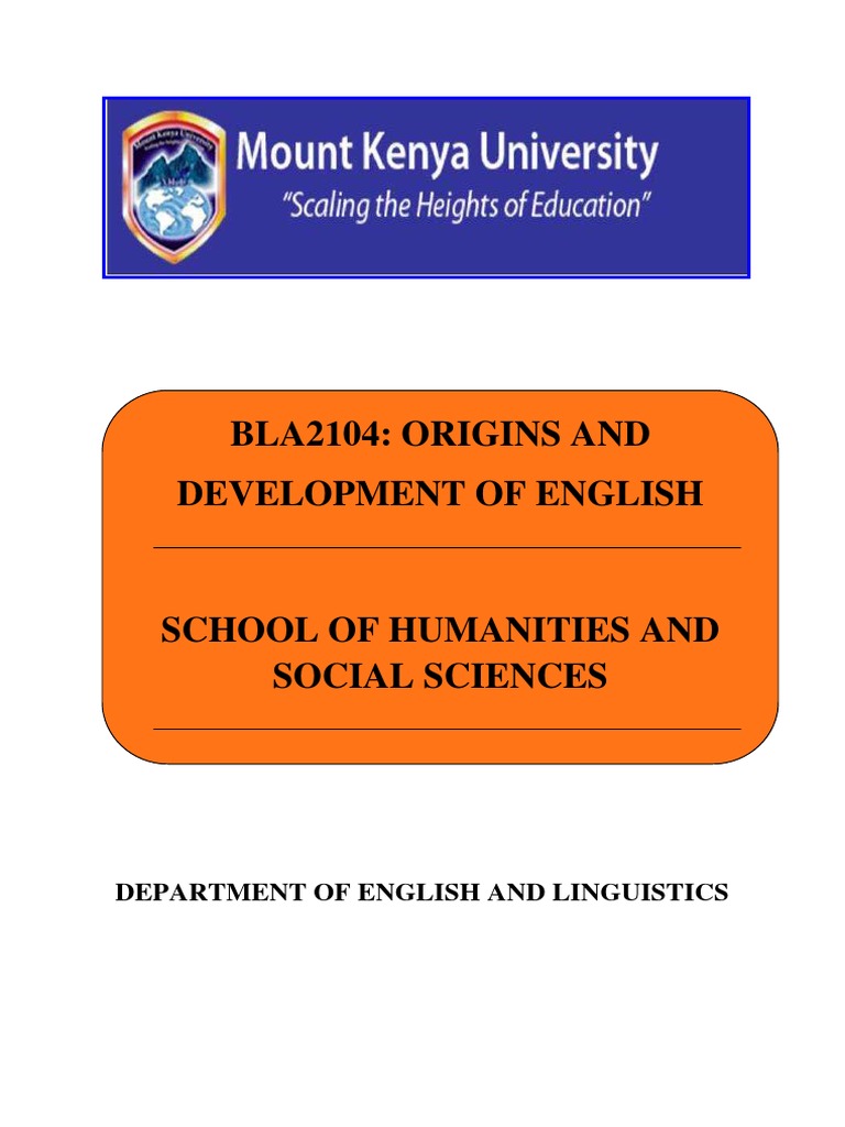 Bla2104 Origins and Development of English | PDF | English Language ...