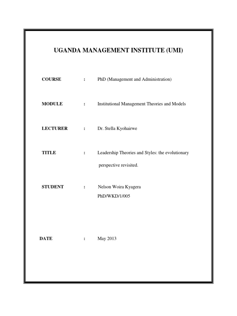 Uganda Management Institute (Umi) : Course | PDF | Leadership ...