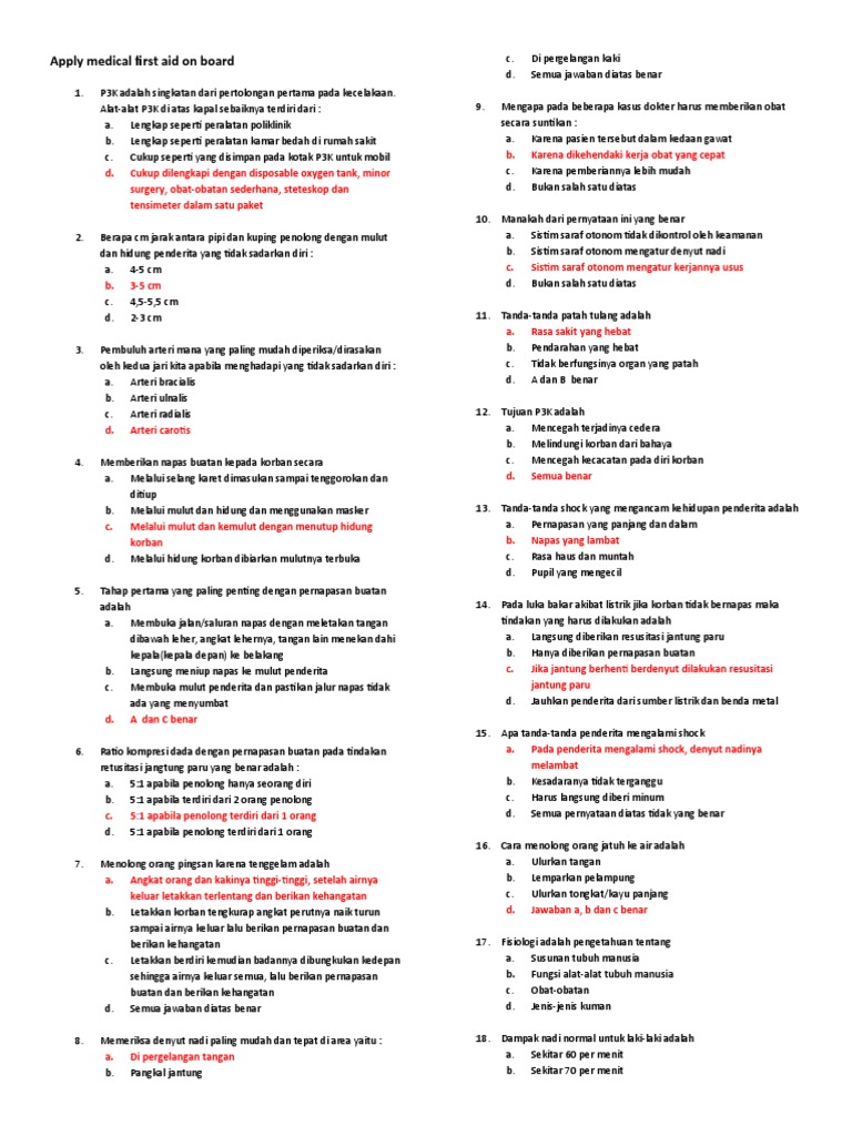 Apply Medical First Aid On Board | PDF