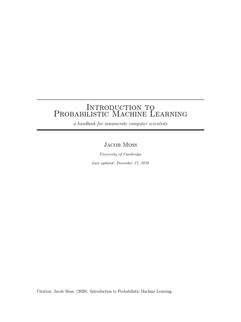Introduce To Probabilistic Machine Learning | PDF | Probability ...