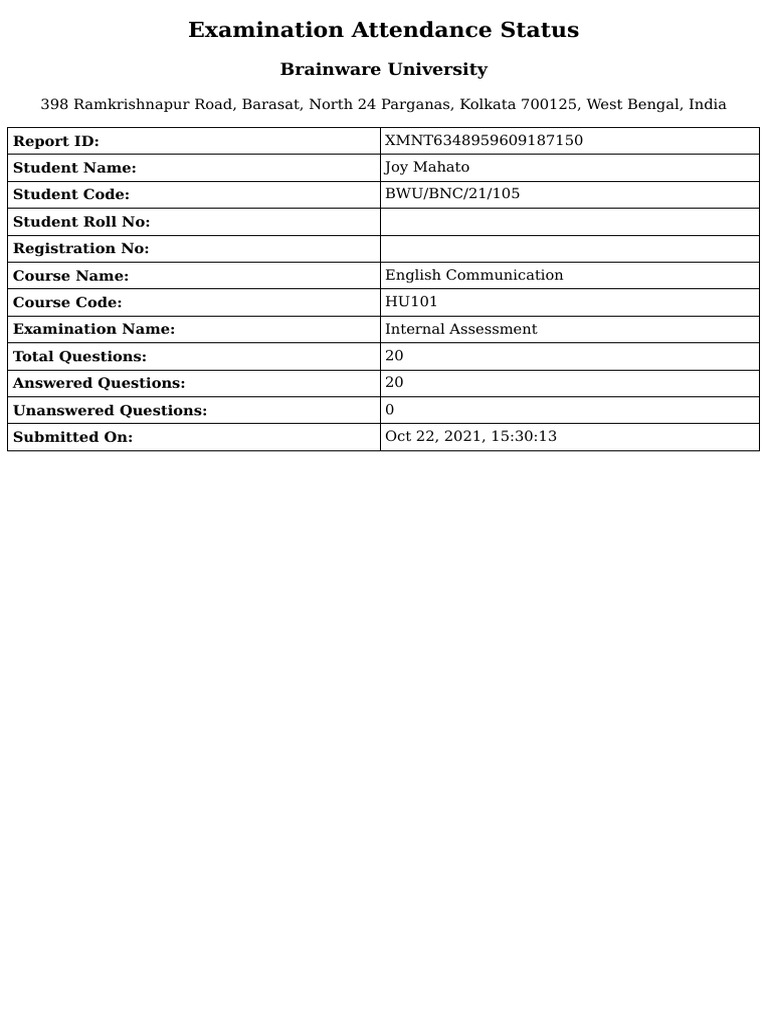 Exam Attendence | PDF