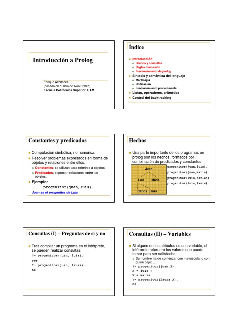 Prolog Lógica De Primer Orden Lenguaje De Programación Prueba