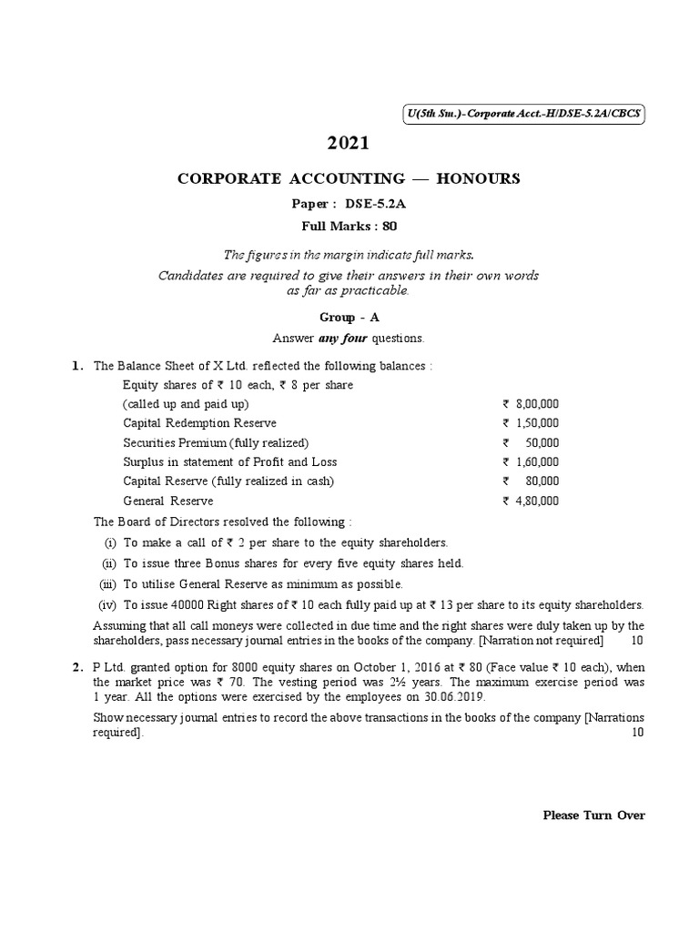 CBCS - BCOM - HONS - Sem-5 - COMMERCE - DSE 5.2 A - CORPORATE ...