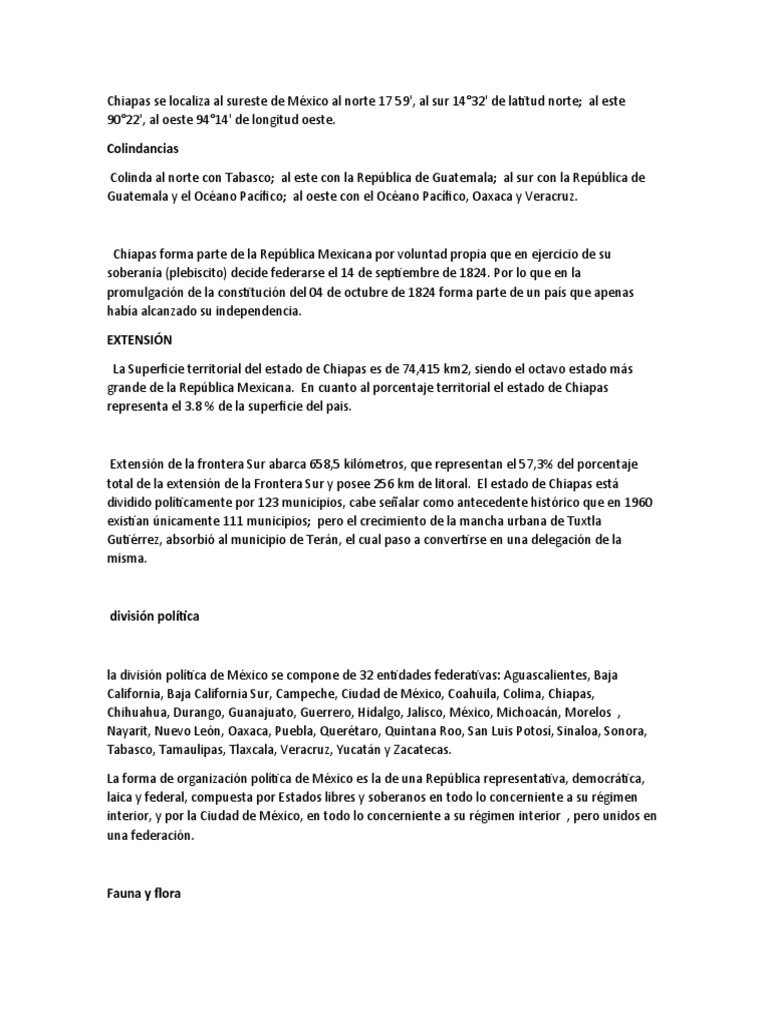 Colindancias | PDF | México | Chiapas