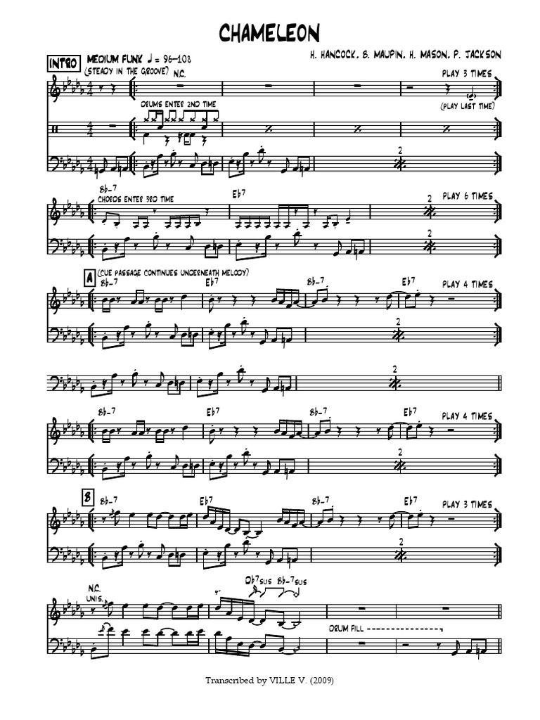 Chameleon | PDF | Music Theory | Musical Techniques