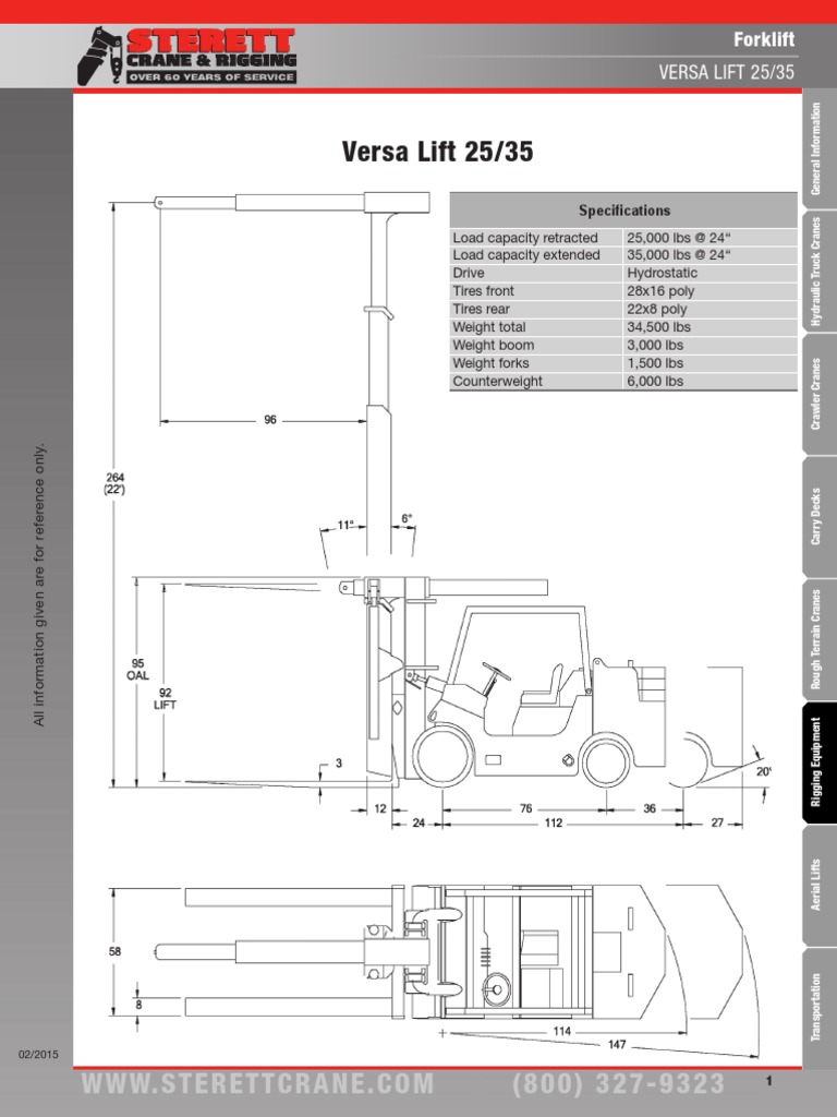 Sterett VersaLift 25 35 | PDF | Crane (Machine) | Forklift