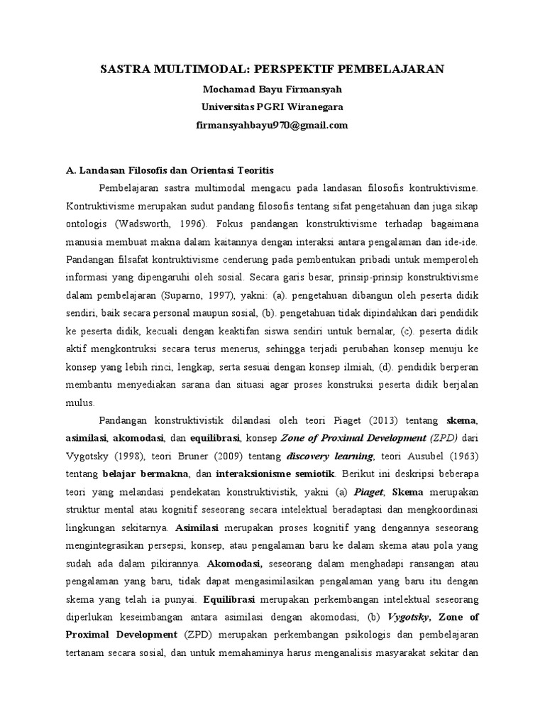 Sastra Multimodal - Perspektif Pembelajaran | PDF