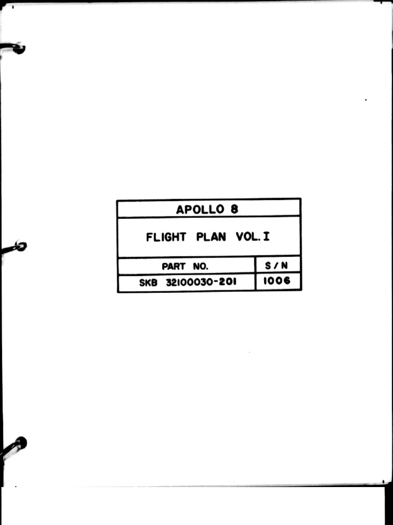 Apollo 8 Flight Plan Vol I | PDF | Technology & Engineering