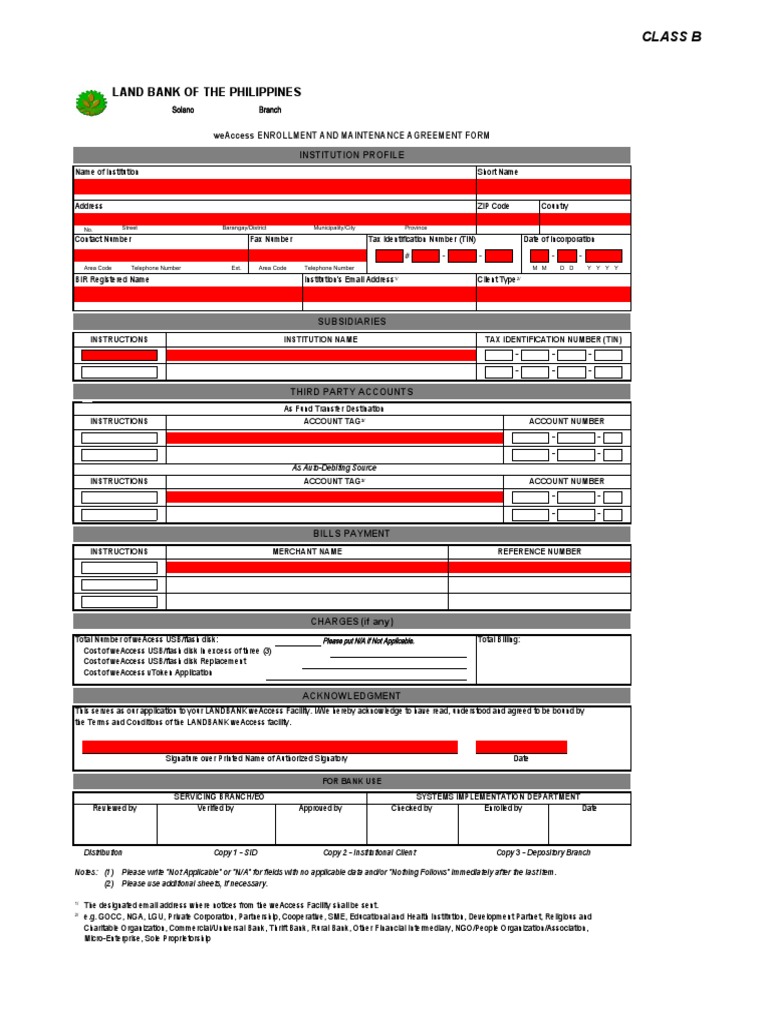 Land Bank of The Philippines: Class B | PDF | Cheque | Automated Teller ...