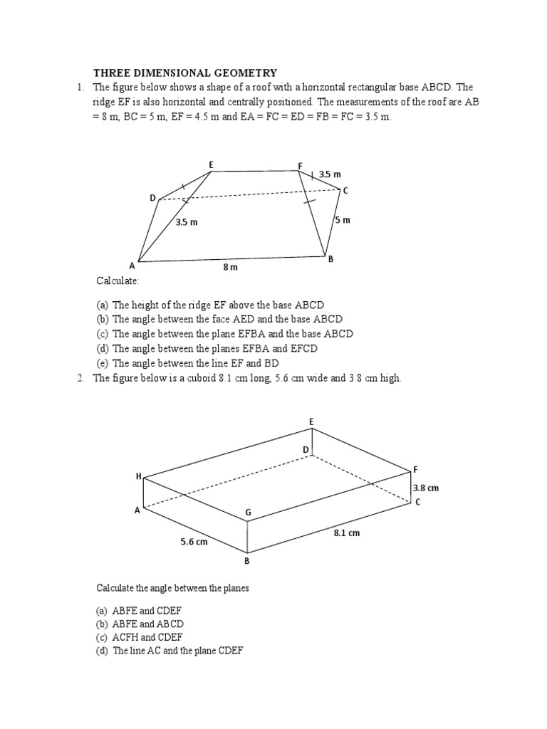 Three Dimensional Geometry | PDF | Euclid | Elementary Geometry