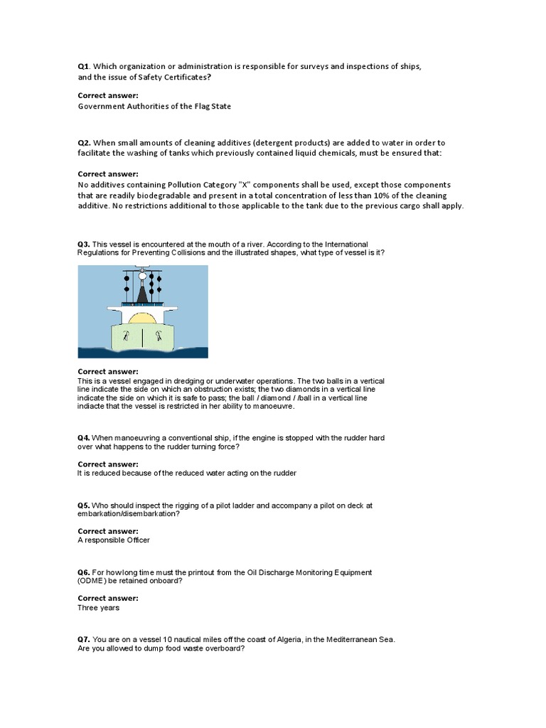 CES STCW Management Test PDF | PDF | Ships | Water Transport