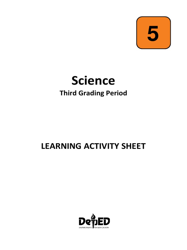 Science 5 LAS Quarter 3 | PDF | Electrical Conductor | Light