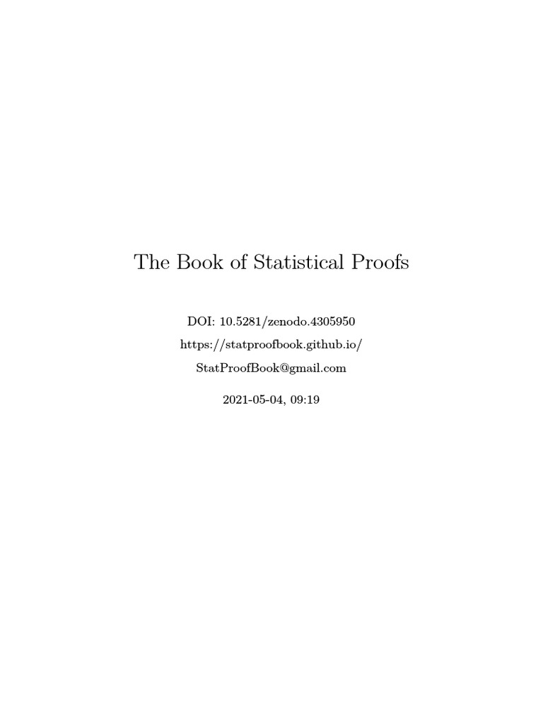 Stat Proof Book | PDF | Ordinary Least Squares | Probability Distribution