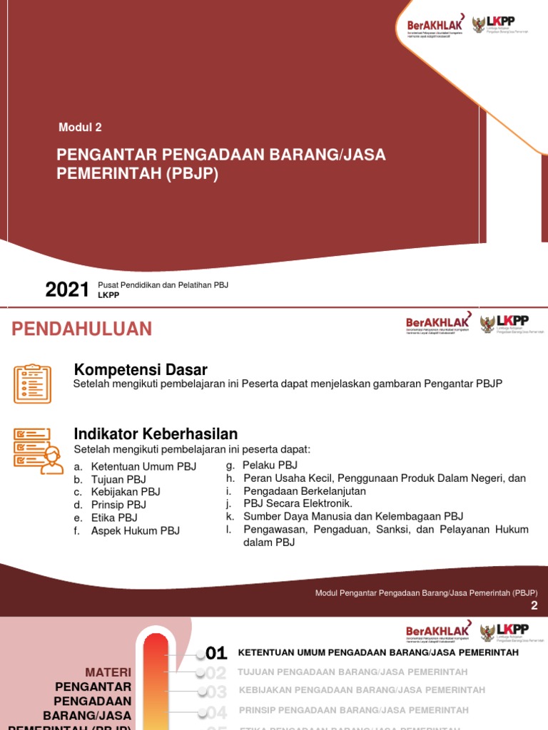 Slide Modul 2 Pengantar PBJP | PDF