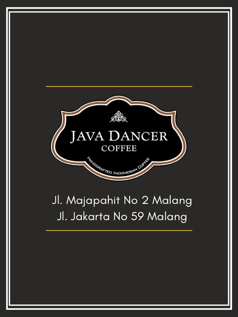 Java Dancer Coffee Roaster - Malang Menu | PDF