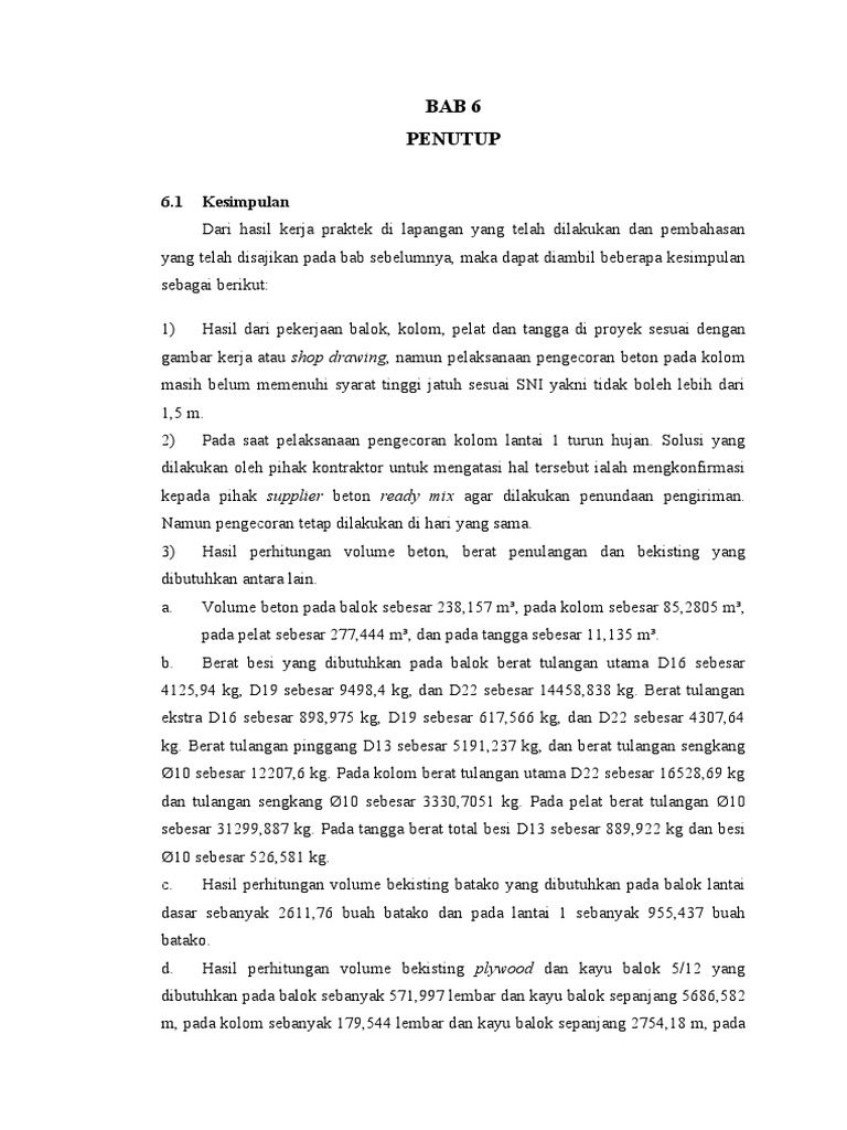 BAB 6 Laporan KP | PDF
