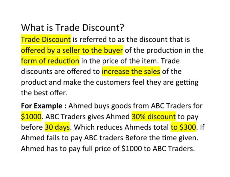 Understanding Trade Discounts | PDF