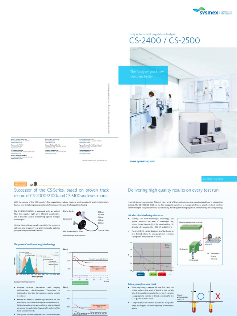 CS-2400 / CS-2500: The Analyser You Know Becomes Better | PDF | Assay ...