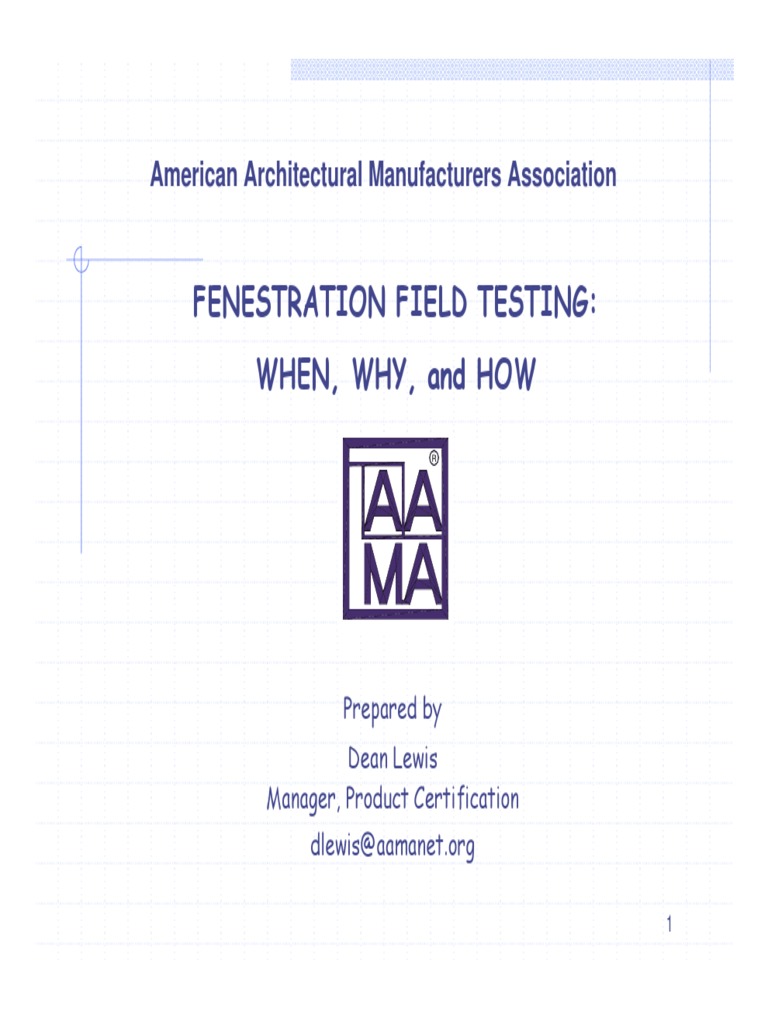 Aama Certification and Field Testing Program CW | PDF | Window ...