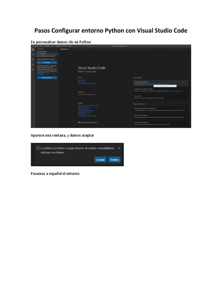 00 Pasos Configurar Entorno Python Con Visual Studio Code | PDF