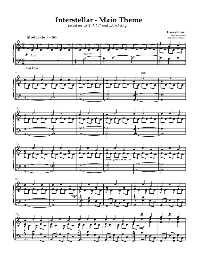 Interstellar - Main Theme | PDF