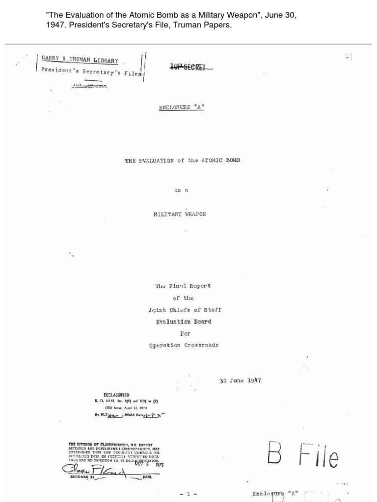 Evaluation of the Atomic Bomb's Military Use | PDF