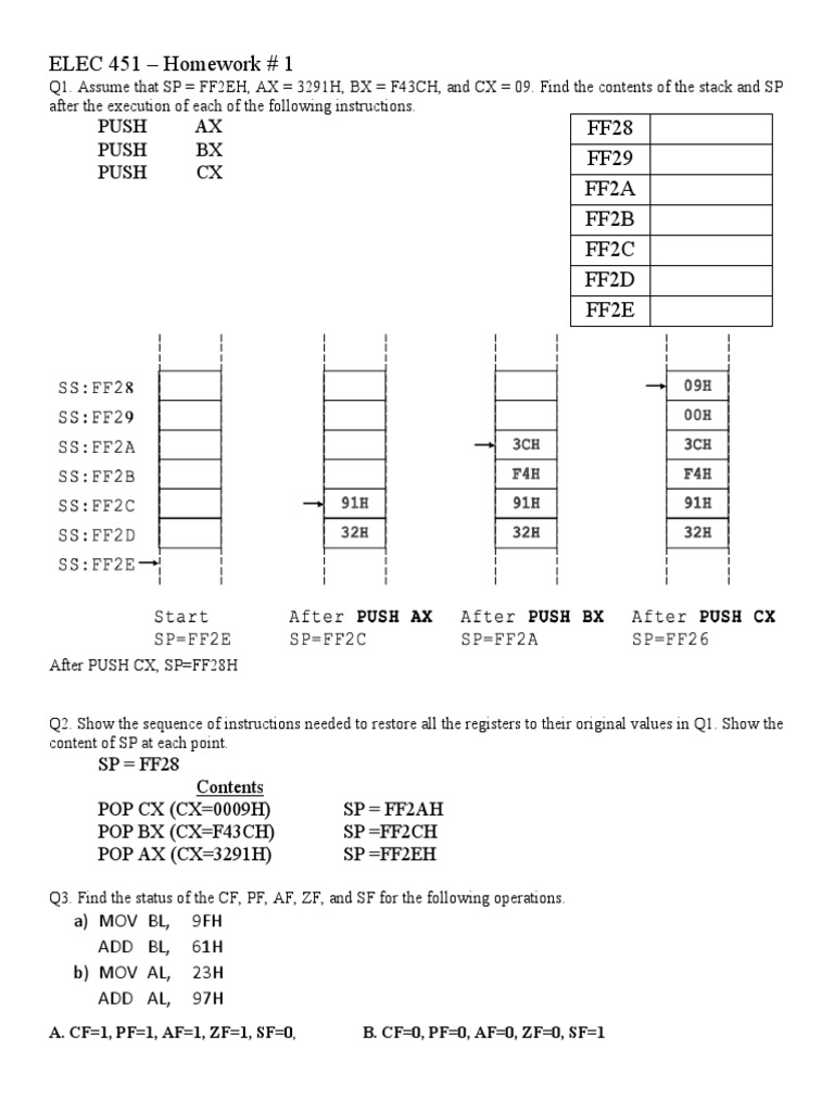 Elec 451 Hw1 | PDF | Computer Architecture | Computer Engineering