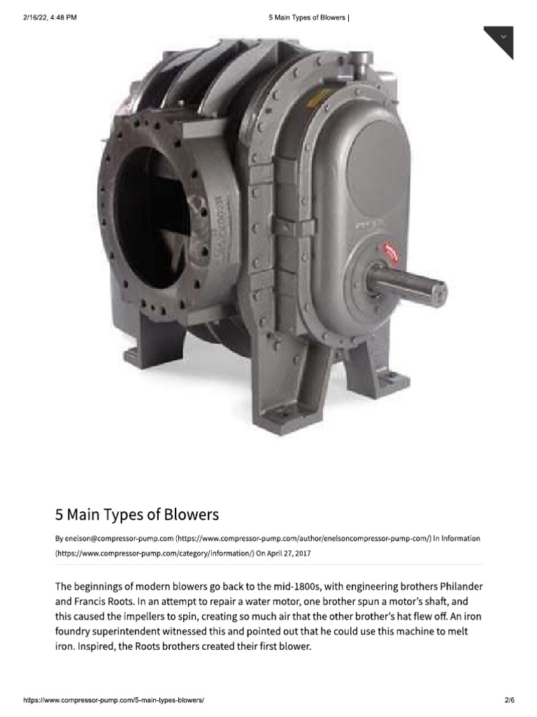 Types of Blower | PDF