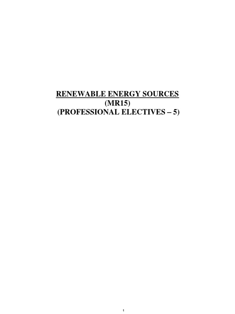 Renewable Energy Sources Overview | PDF | Energy Development | Wind Turbine