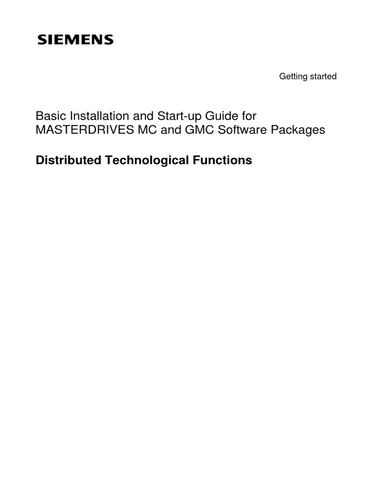 Basic Installation and Start-Up Guide For MASTERDRIVES MC and GMC ...