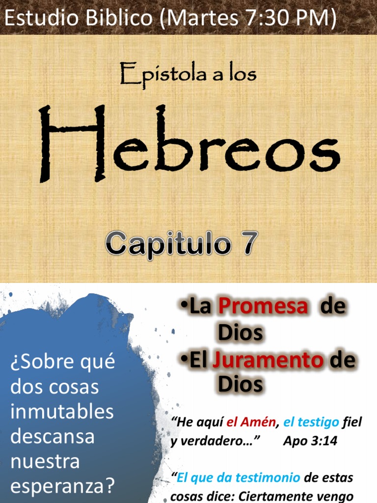 Libro Hebreos - Capitulo 7 | PDF | Sacerdote | Abrahán