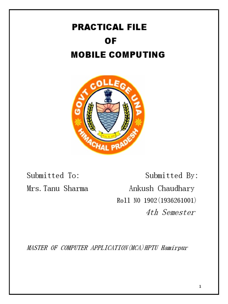 Android Practical File | PDF | Android (Operating System) | Mobile App