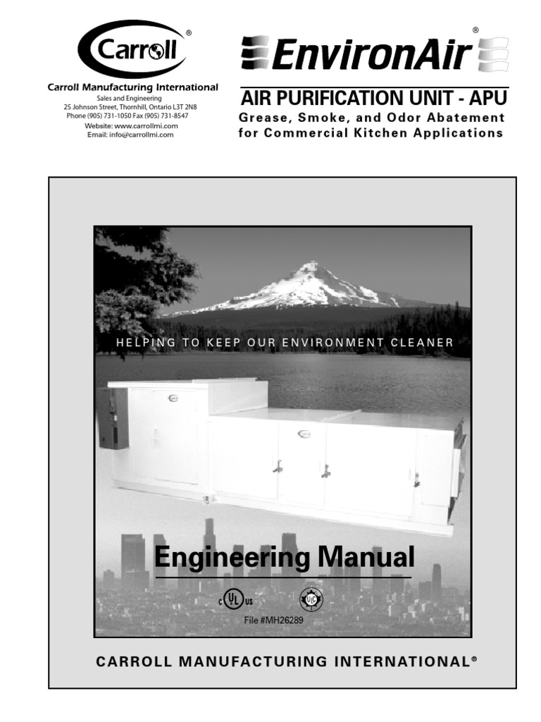 Engineering Manual: Air Purification Unit - Apu | PDF | Duct (Flow ...