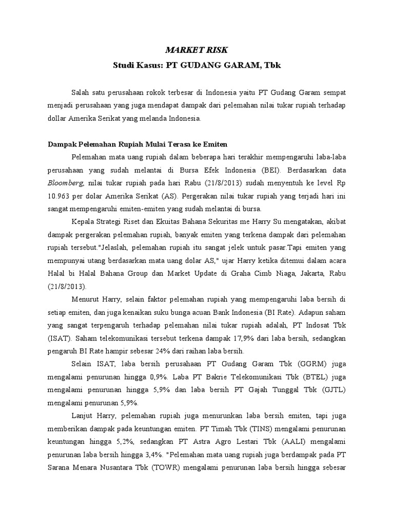 MARKET RISK Kasus Gudang Garam PDF