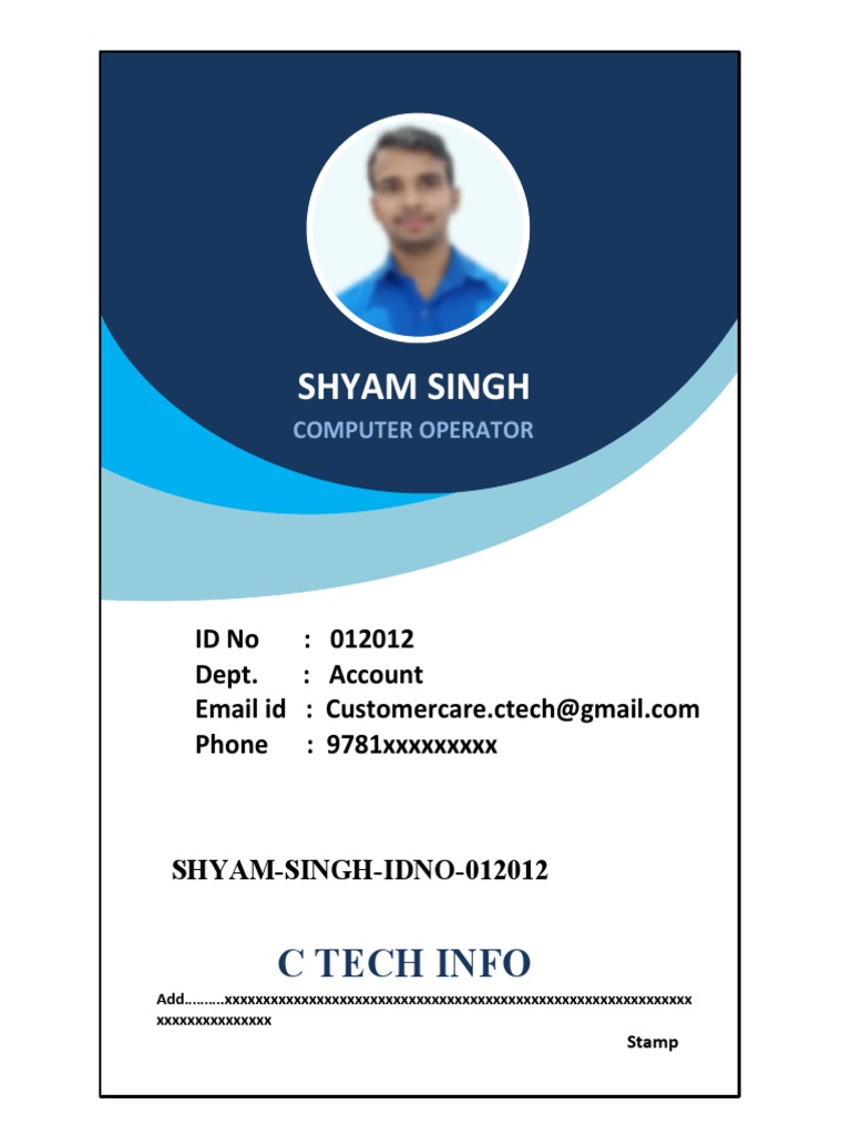Staff Id Card Design | PDF | Business | Finance & Money Management