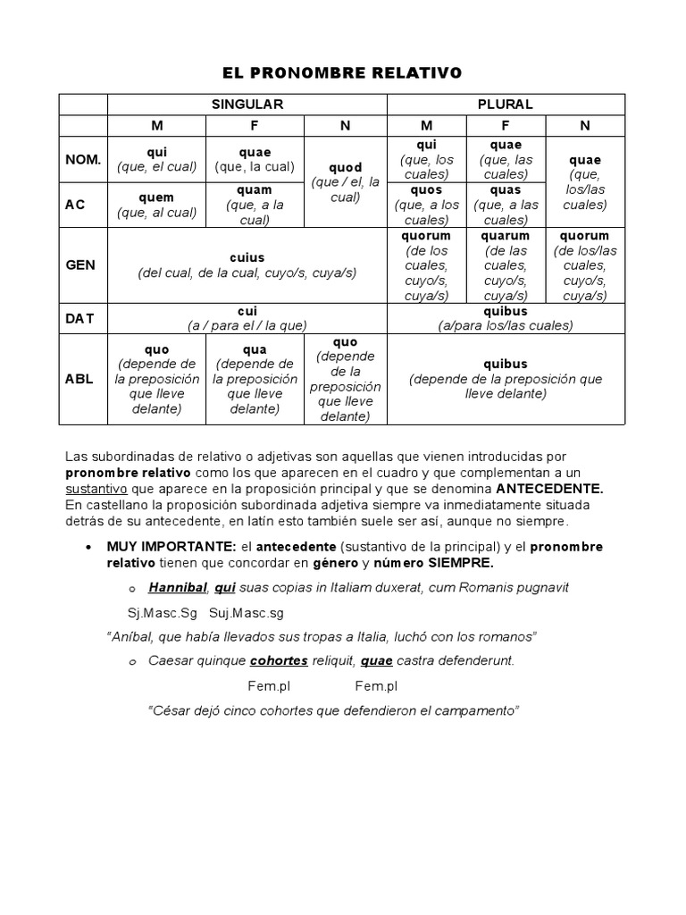 El Pronombre Relativo | PDF | Semántica | Sintaxis