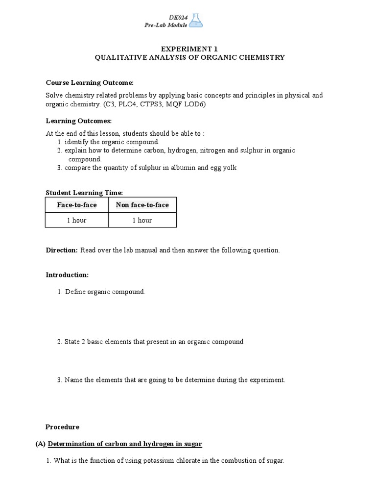 Pre Lab 1-4 Module DK024 (Question) | PDF | Alcohol | Ketone